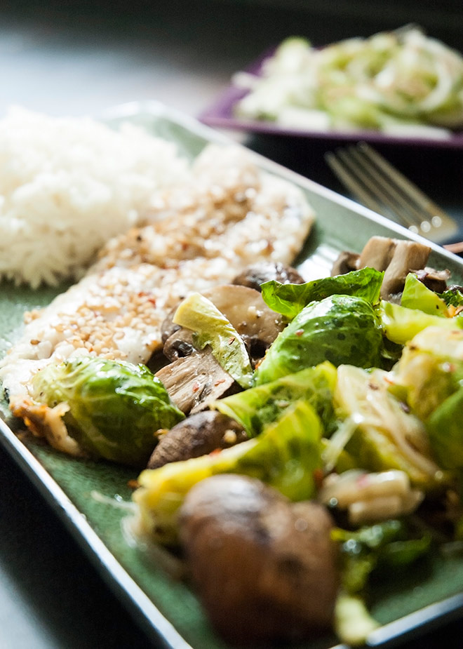 Veggies, Fish and PeachDish – Knuckle Salad